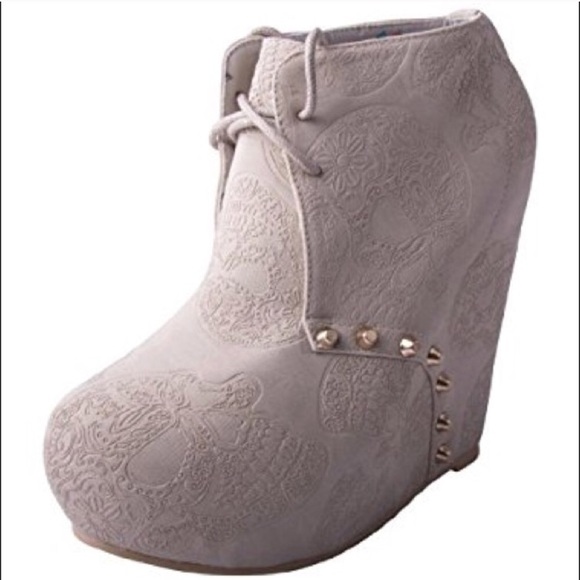 Iron Fist | Shoes | Iron Fist Nude Maneater Studded Wedge | Poshmark